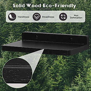 NIUBEST Small Floating Shelf,5 x 8.5 Inch,Set of 3 Small Wall Shelf for Bedroom Living Room Bathroom Kitchen Office (Black)