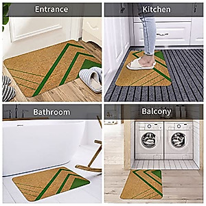 Door Mat 24 X 16 Inch and 32 X 20 Inch Green Line Simple Design Welcome Funny Indoor Outdoor Entrance Doormat Non Slip Welcome Funny Kitchen Bedroom