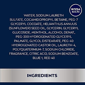 Nivea Men Cool Body Wash with Icy Menthol, Scented Body Wash for Men, Free of Parabens, Phthalates and Microplastic Particles, 3 Pack of 16.9 Fl Oz Bottles