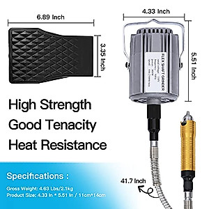 800W Flex Shaft Rotary Tool Electric Hanging Grinder Carver,Electric Multi-function Metalworking Tools Repair Kit,Foot Pedal Control,Metal Flexible Shaft,Suitable for Carving, Buffing, 23000 RPM
