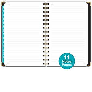 HARDCOVER 2024 Planner: (November 2023 Through December 2024) 5.5"x8" Daily Weekly Monthly Planner Yearly Agenda. Bookmark, Pocket Folder and Sticky Note Set (Golden Floral)