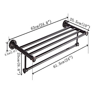 Towel Rails Solid Brass Towel Rack with Bar for Bathroom Shelf Wall Mounted, Oil Rubbed Bronze, 61.5 cm/Toilet Brush Set (Color : Toilet Brush Set) (Towel Shelf b)