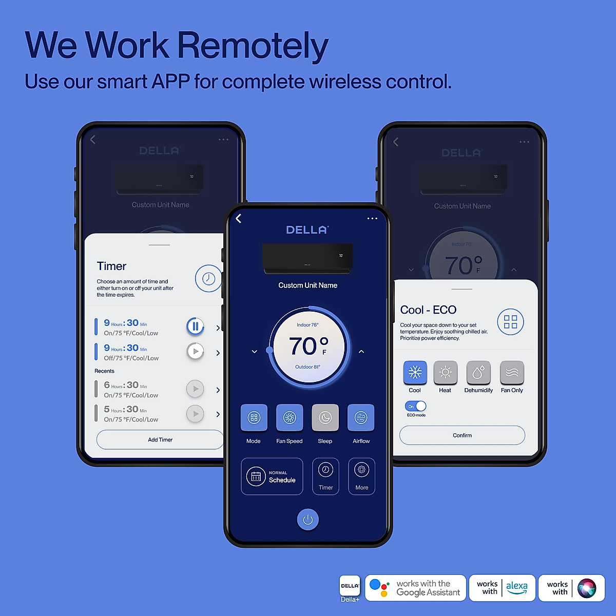 DELLA Umbra Series 12000 BTU Wifi Enabled Mini Split Air Conditioner Ductless Inverter System, 17 SEER2 110-120V Energy Efficient Unit w/ 1 Ton Heat Pump, Cools Up to 550 Sq. Ft. (Black Series)