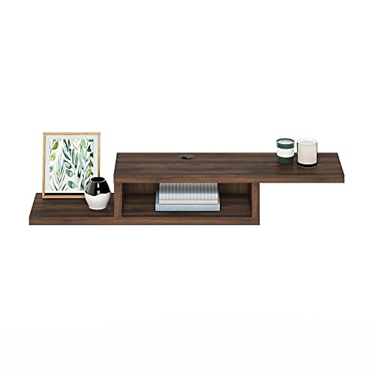 Furinno Indo Wall Mounted Floating Media Console, Columbia Walnut 47 Inch
