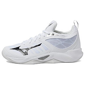 Mizuno Women's Wave Dimension Volleyball Shoe, White-Black, 9.5
