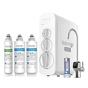 Waterdrop G3P800 Reverse Osmosis System with WD-G3-2CFCB Filter, 800 GPD Fast Flow, NSF/ANSI 42 & 58 & 372 Certified, 3:1 Pure to Drain