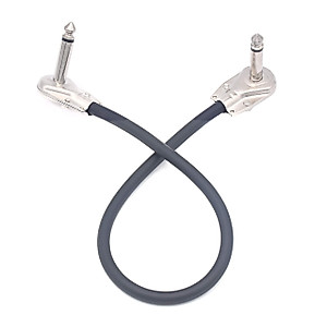 Devinal Guitar Patch Cable 12 inch, Instrument Effects Adapter Set 3 Pack, Pedal Boards Cord 1 feet kit, 1/4 Mono Right Angle Pancake Type Connectors, Ts Low-Profile Plug