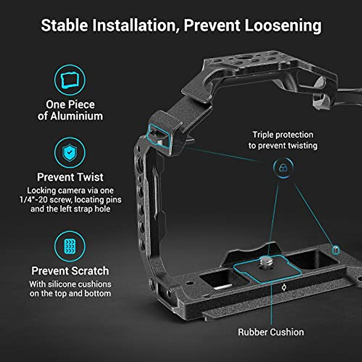 SmallRig R5 / R5 C / R6 Cage for Canon R5 / R5 C / R6 Mirrorless Camera, Aluminum Alloy Cage w/Streamlined Structure for Canon R5 R6 R5 C Camera 3233