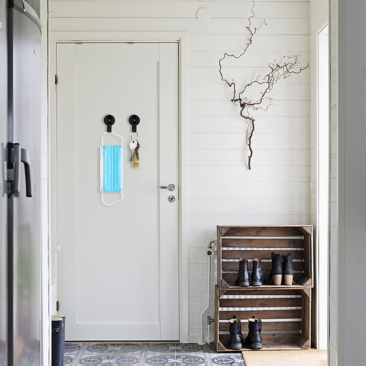 LucyPhy 4 Pack Magnetic Wreath Hanger Wreath Holder Wreath Hanger Hook for Metal Front Door for Metal Door Refrigerator BBQ Grill Tool Box