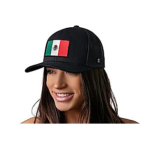HAKA Mexico Hat – Mexican Flag Trucker Hat Baseball Cap Snapback Golf Hat (Black)