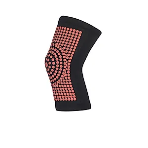 1 Pair Self Heating Support Knee Brace Warm for Arthritis Joint Pain Relief and Injury Recovery Knee Pads (Black,S)