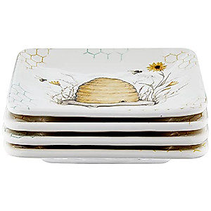 Certified International Bee Sweet 6" Canape/Luncheon Plates, Set of 4 Assorted Designs
