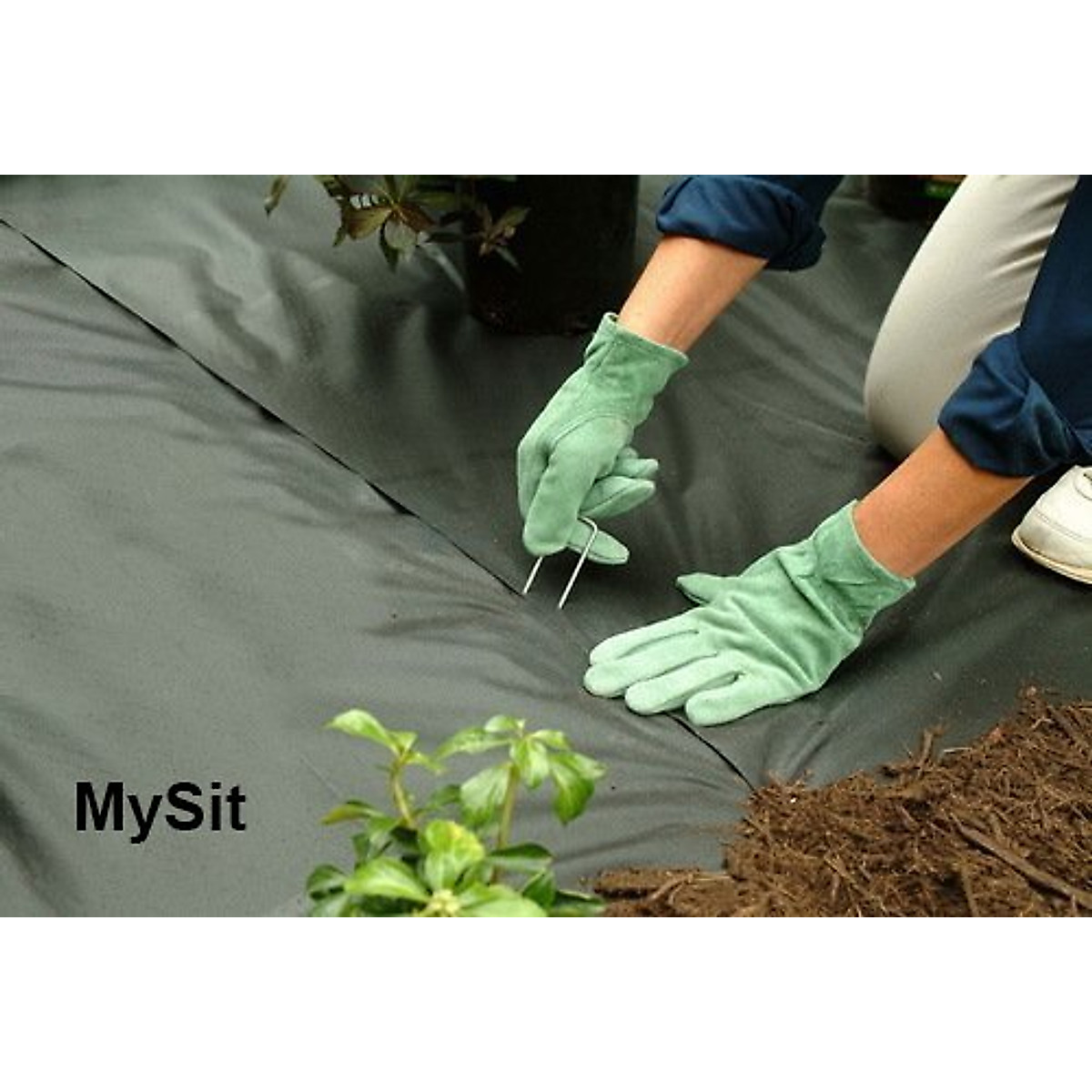 MySit 12" Garden Stakes Pins Landscape Staples 11Ga Tent Stakes 50 Pack, Heavy Duty Galvanized Steel Metal Yard Stakes Ground Lawn Staples Fence Anchors for Weed Barrier Fabric