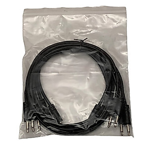 Starving Students Music Supplies Luigis Modular Supply Spaghetti Eurorack Patch Cables Package of 5 Black Cables, 24 60 cm
