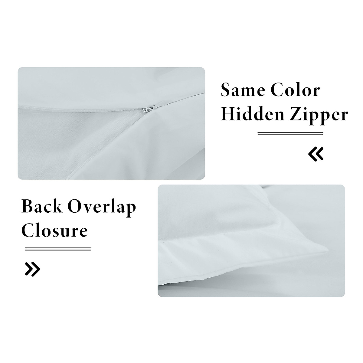 ROYALE LINENS White Duvet Cover Queen Size - 3 Piece Bedding Comforter Covers - Zipper Closure - 1 Queen Duvet Cover 90x90 inches and 2 Pillow Shams - No Comforter Included