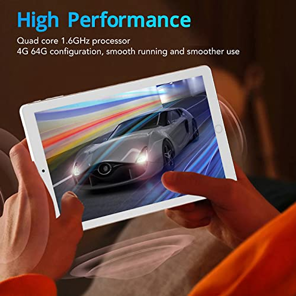 Acogedor 10.1 Inch Tablet, Quad Core 4GB RAM 64GB ROM, Support 3G Calls, Dual Card Dual Standby, 1280x800 Resolution LCD Screen, 5500mAh Battery