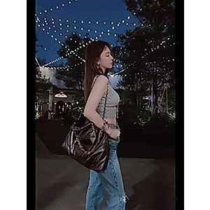 Quilted Handbags for Women Designer Tote Bag Leather Shoulder Purses Black Luxury Hobo Bags Girls Ladies