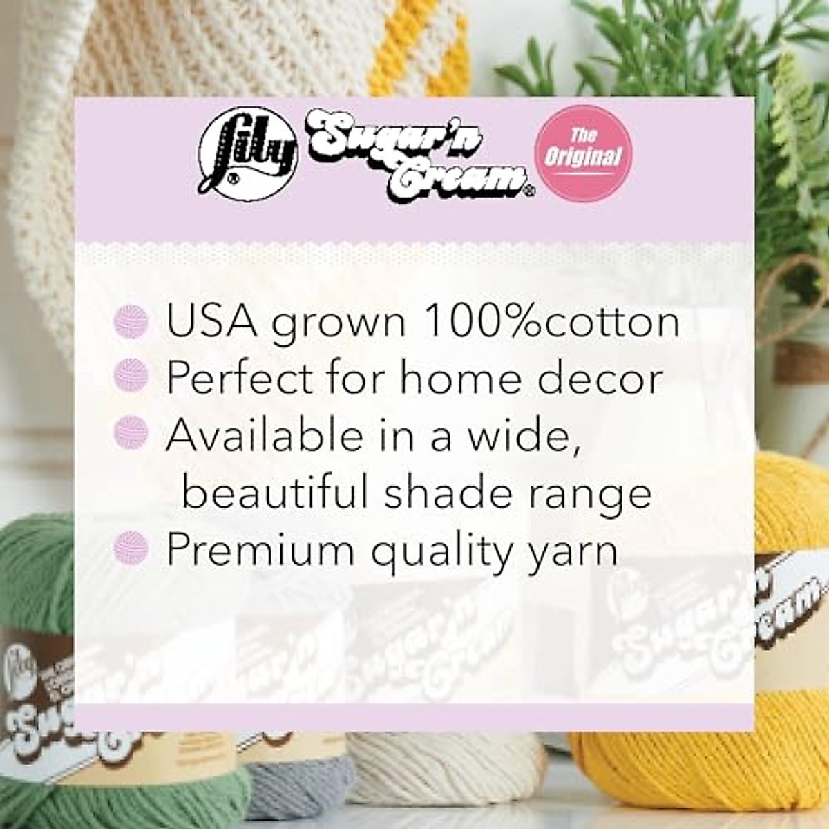 Lily Sugar 'N Cream The Original Solid Yarn, 2.5oz, Medium 4 Gauge, 100% Cotton - Sage Green - Machine Wash & Dry