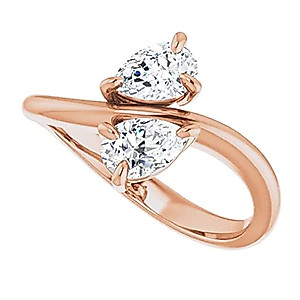 925 Silver,10K/14K/18K Solid Rose Gold Handmade Engagement Ring 3 CT Pear Cut Moissanite Diamond Solitaire Wedding/Gorgeous Gift for/Her Wife Rings