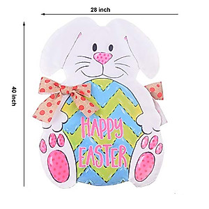 Spring Super Easter Bunny Eggs Garden Flag Welcome Home banner Double Sided Home decor Yard Garden Outdoor holiday Decorating 28" x 40"