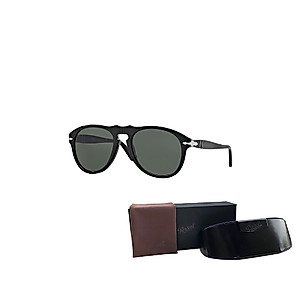 Persol PO0649 95/31 52MM Black/Green Aviator Sunglasses for Men + BUNDLE With Designer iWear Eyewear Kit