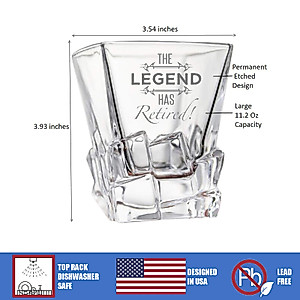 Osci-Fly The Legend Has Retired Handmake Whiskey Glasses - Creative Birthday Gifts for Men Women