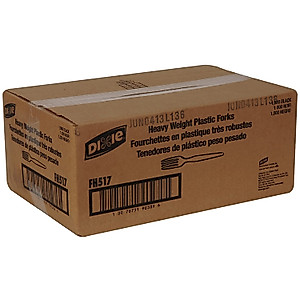 Dixie FH517 Plastic Cutlery, Heavyweight Forks, Black, 1000/Carton
