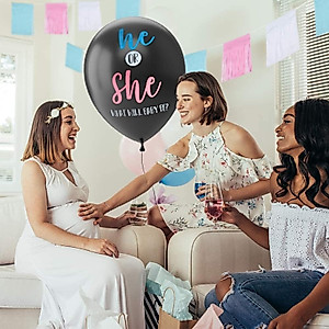 Gender Reveal Balloon Kit – 2-Pack Giant XL Confetti Balloons with 24 Tassels and String – Gender Reveal Party Supplies, 36-Inch Diameter Balloons