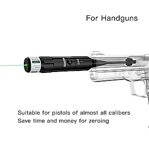 Tyseam BoreSighter Bore Sight kit Multiple Caliber, Laser Sight with Button Switch for .177 to .54 Caliber Rifles Handgun Hunting Scopes with 2 Sets of Batteries (Green Laser)