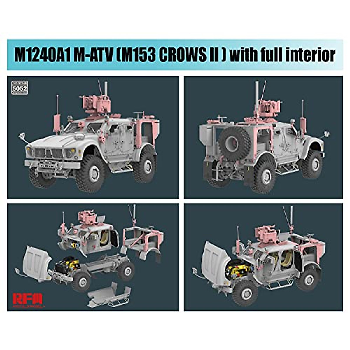 RFMRM5052 1:35 Rye Field Model M1240A1 M-ATV M153 Crows II with Full Interior [Model Building KIT]