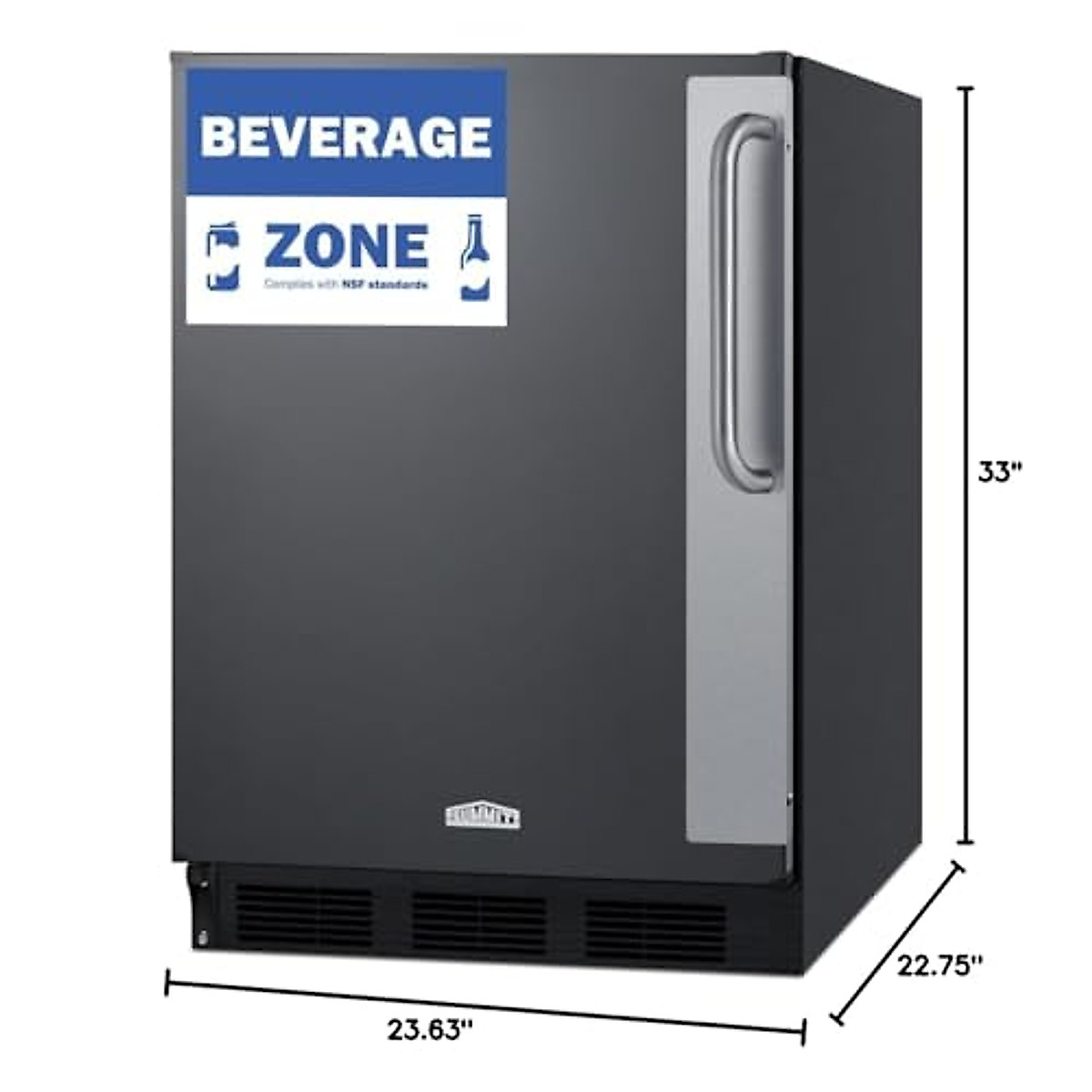 Summit Appliance FF6BK7BZLHD Commercial 24" Wide All-Refrigerator; For use in Bars, Restaurants, and Other Commercial Environments; 5.5 cu.ft Capacity; Automatic Defrost; White Interior