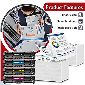 118 Toner Cartridge Replacement for Canon 118 Toner Cartridge CRG118 CRG 118 for Canon Color ImageCLASS MF8580dw MF644Cdw LBP622Cdw MF641Cw MF644 Printer Ink (Black Cyan Magenta Yellow, 4-Pack)