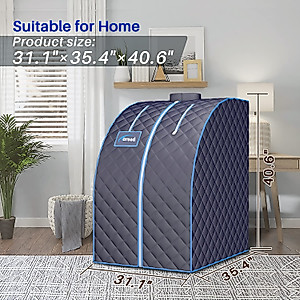 TOREAD Single Person Sauna Portable Folding Steam Sauna with 1000W&2.6L steam Generator, Personal Sauna Tent for Relaxation, Fast Heating in 6 Min, with Remote Control, Black