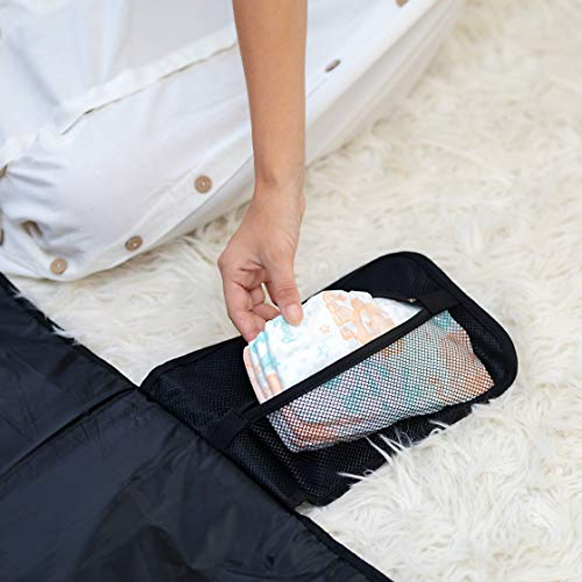 Portable Changing Pad Diaper Bag – Premium Quality Baby Changing Pad Baby Diaper Bag – Sleek, Chic, Zip-Apart Portable Diaper Changing Pad Diaper Clutch w/Zip Storage, Smart Handles and Wipe Pockets!