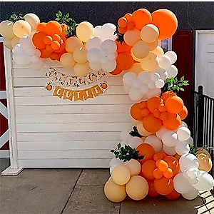 OOPAT DIY Little Cutie Balloon Garland Kit for Baby Shower Birthday Orange Citrus Themed Bridal Shower Party Backdrop Decoration(Orange)