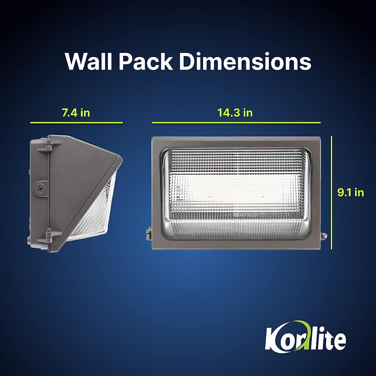Konlite - 120W Commercial LED Wall Pack Light with Photocell, IP65 Rated, ETL Listed Wall Light Fixtures, Wall Lights for Outdoor Lighting, 17,400LM, 5000K Daylight, Dusk to Dawn, Dimmable 0-10V