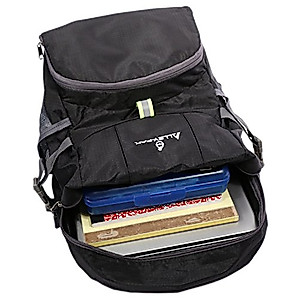 Alley-Pak lightweight travel hiking waterproof daypack 35L with reflector black backpack