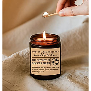 HTDesigns Soccer Gift - Soccer Candle - Soccer Player Gift - Soccer Player Candle - Gift for Soccer Player - Smells Like The Opposite of Soccer Gear, 8oz