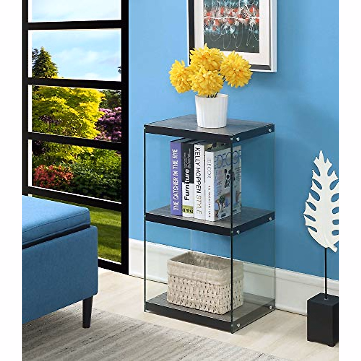 Convenience Concepts SoHo 3 Tier Tower Bookcase, Weathered Gray