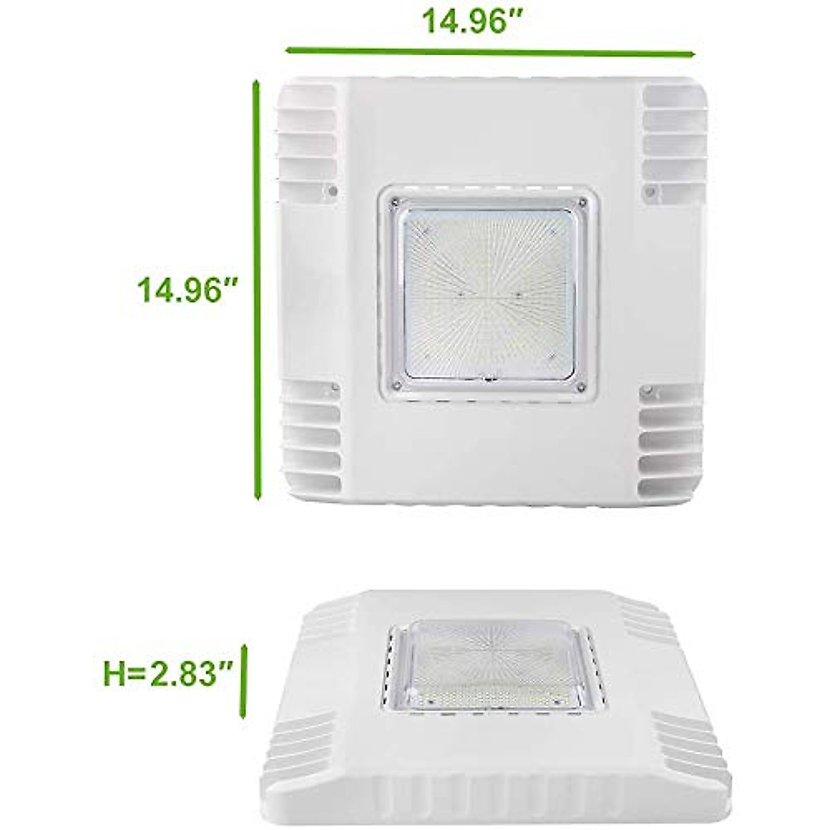 150W LED Canopy Ceiling Light - Ultra Efficient Recessed Surface Mount Gas Station Light - High Bay Carport or Parking Garage Lamp 19500lm 5700k UL DLC Approved (150w 5700K-100-277V)