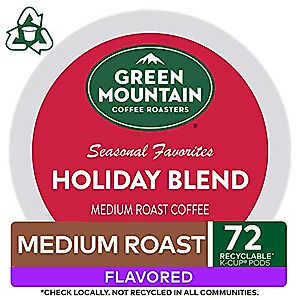 Green Mountain Coffee Roasters Holiday Blend, Single-Serve Keurig K-Cup Pods, Medium Roast Coffee, 12 count (Pack of 6)