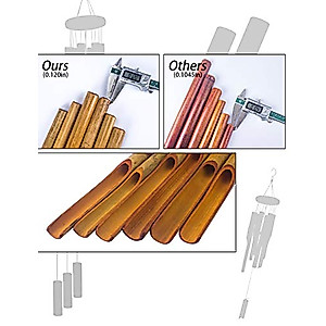 Afirst Wooden Wind Chimes Outdoor, Bamboo Wind Chimes with Amazing Deep Tone for Patio Garden Home Décor, Natural Beautiful Sound