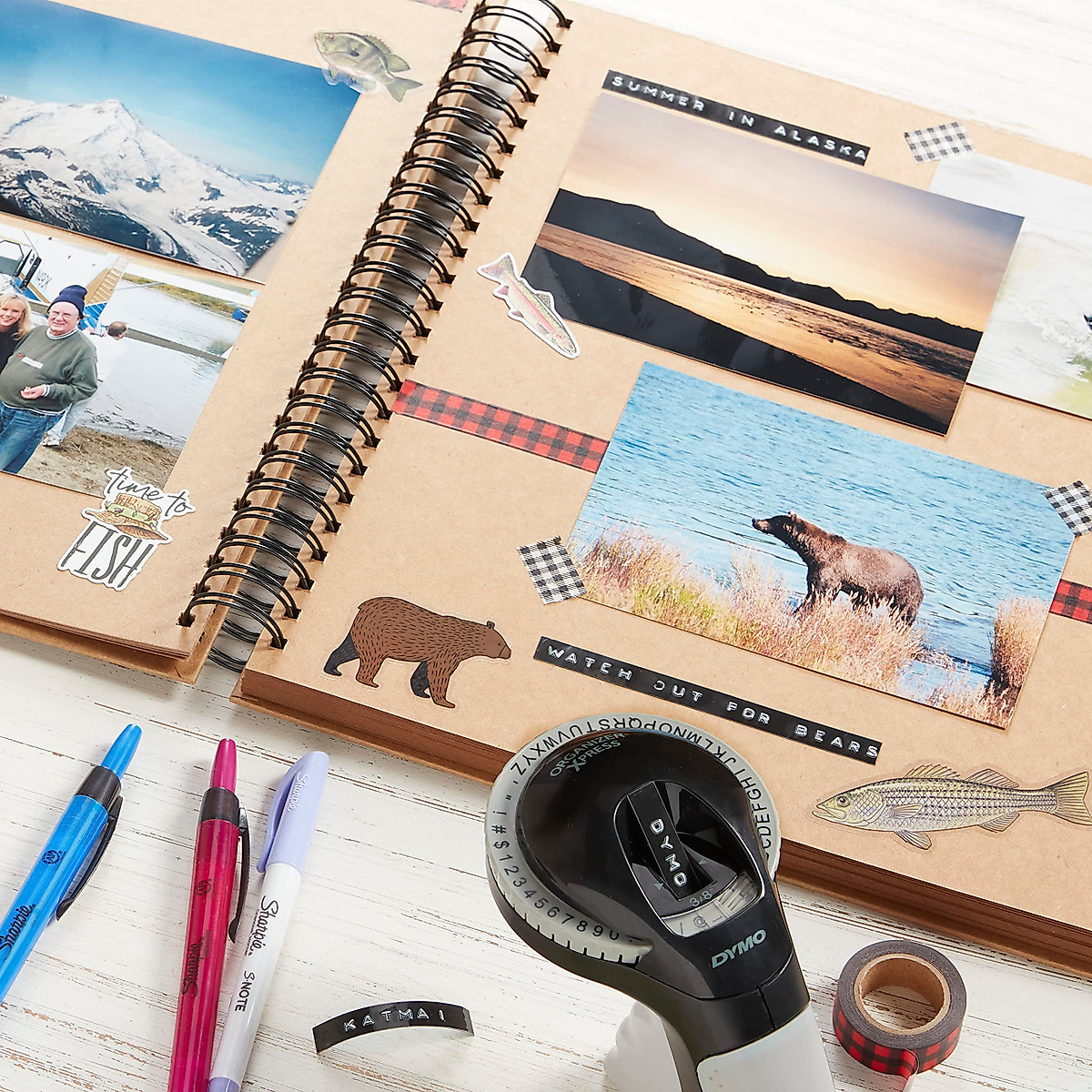 DYMO 3D Plastic Embossing Labels for Embossing Label Makers, White Print on Black, 3/8'' x 9.8', 3-roll Pack (1741670)