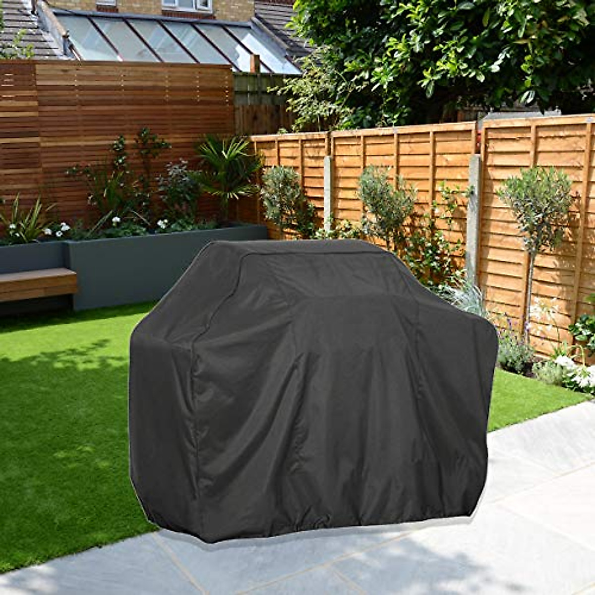 Mayhour Waterproof BBQ Cover, Black Large Outdoor Gas Grill Cover,UV,Dust,Rip,Fade Weather Resistant,Heavy Duty Barbecue Protector, Fits Weber,Char Broil,Nexgrill Brinkmann,Holland and Jenn Air 39in