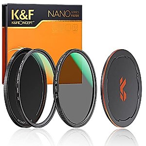 K&F Concept 77mm Circular Polarizers Filter & MC UV Protection Filter Kit (2 pcs) with Up & Down Lens Cap, 28 Multi-Layer Coatings HD CPL/UV Filter Set for Camera Lens (Nano-X Series)