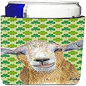 Caroline's Treasures RDR3025MUK Goat St Patrick's Day Ultra Hugger for Slim cans Can Cooler Sleeve Hugger Machine Washable Drink Sleeve Hugger Collapsible Insulator Beverage Insulated Holder