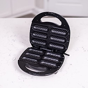Lumme Waffle Corn Dog Maker Cheese on a stick, Corn Dog Sticks Included, Family Fun experience quick and easy mix any batch 6 corn dog maker non-stick Plate perfect for birthday parties Black