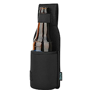 Beautyflier Outdoor Drink Hip Holder Handmade Neoprene Single Bottle Can Beverage Holder Black