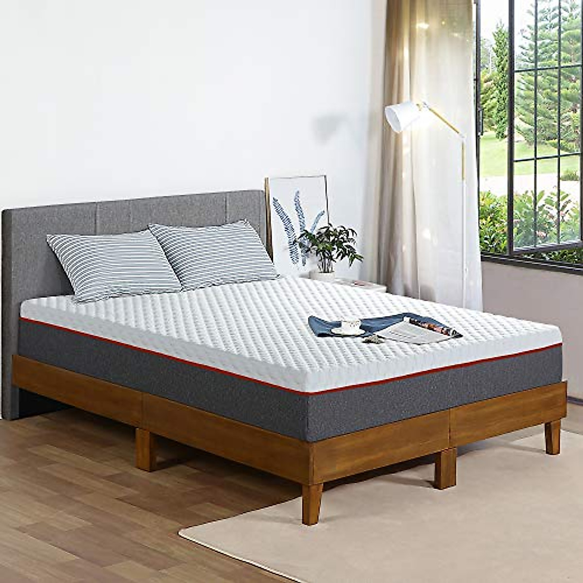 Olee Sleep 10 Inch Firm Memory Foam Mattress Cal King Gray, California King