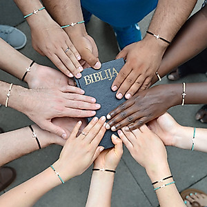 Fumete 16 Pcs Cross Bracelet, Cross Beads Bracelet for Women Men, Cross Yoga Healing Anxiety Bracelets with 4mm Natural Stone Beaded Adjustable Cross Bracelet for Couple Friendship